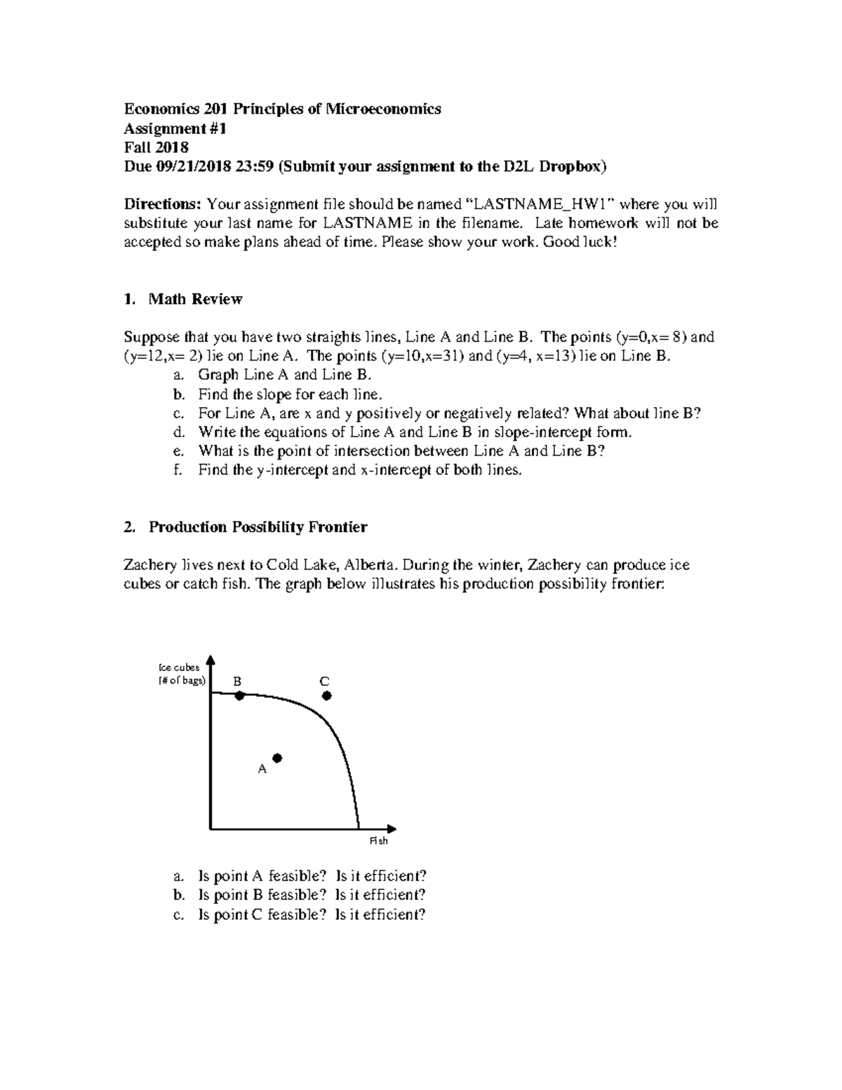 Econ201Assignment 1 Fall2018 - Economics 201 Principles of ...