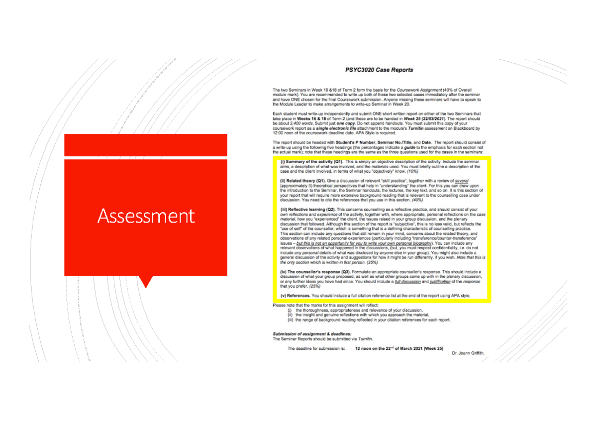 Report Structure - Assessment STRUCTURE OF YOUR REPORT 1. Summary of ...