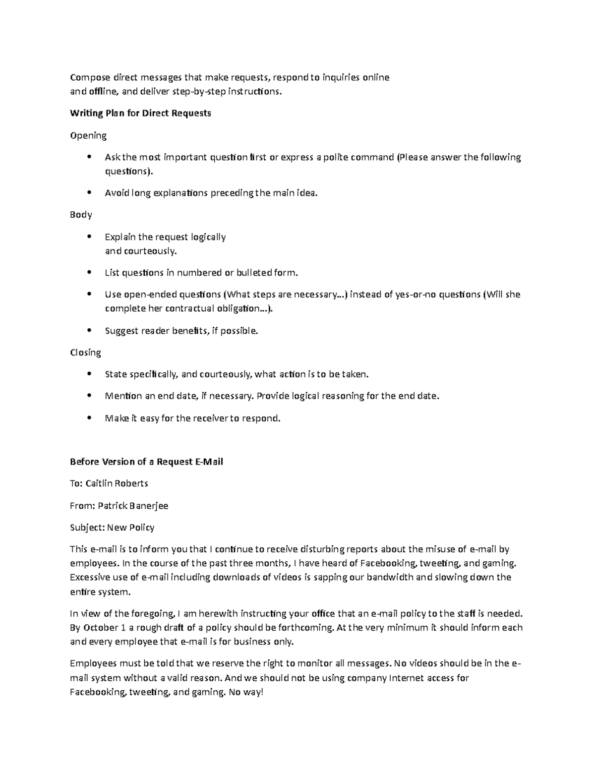 Lecture Notes 6 - Compose direct messages that make requests, respond ...