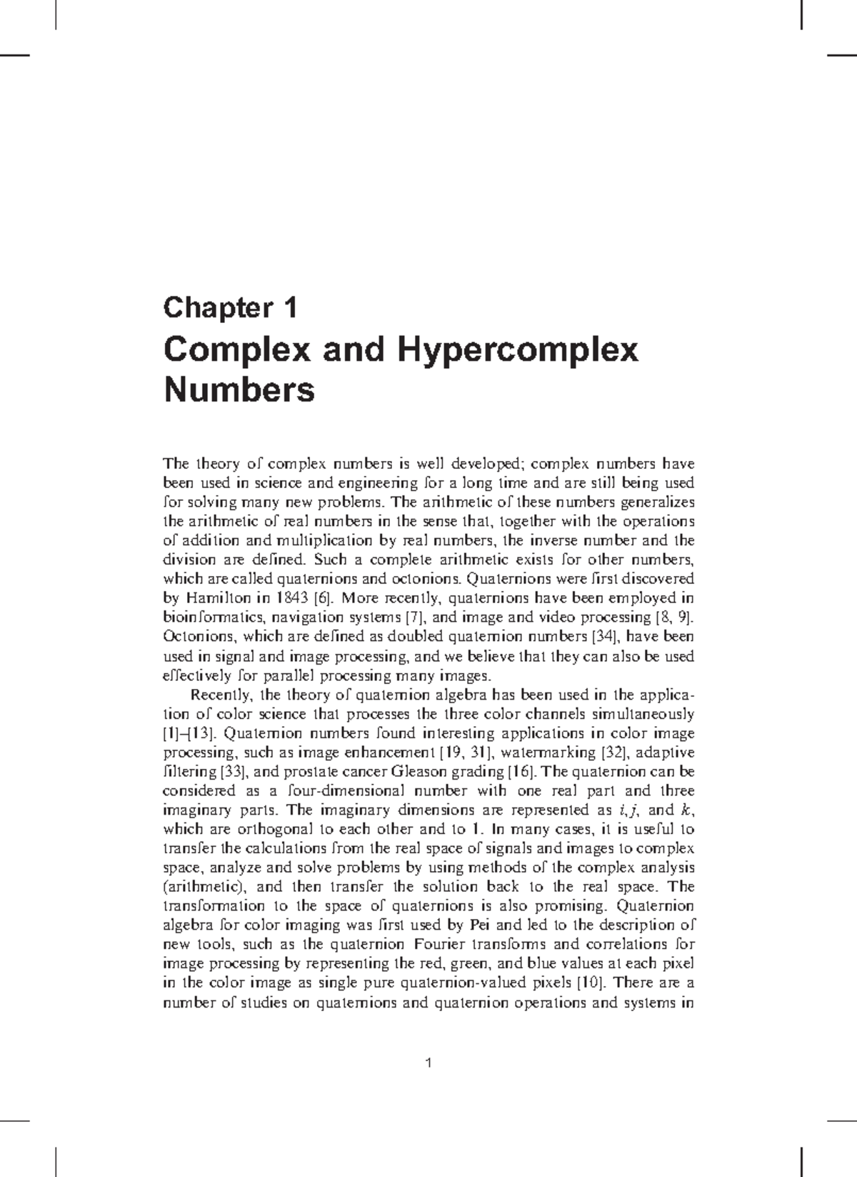 Dokumen - good - Chapter 1 Complex and Hypercomplex Numbers The theory ...