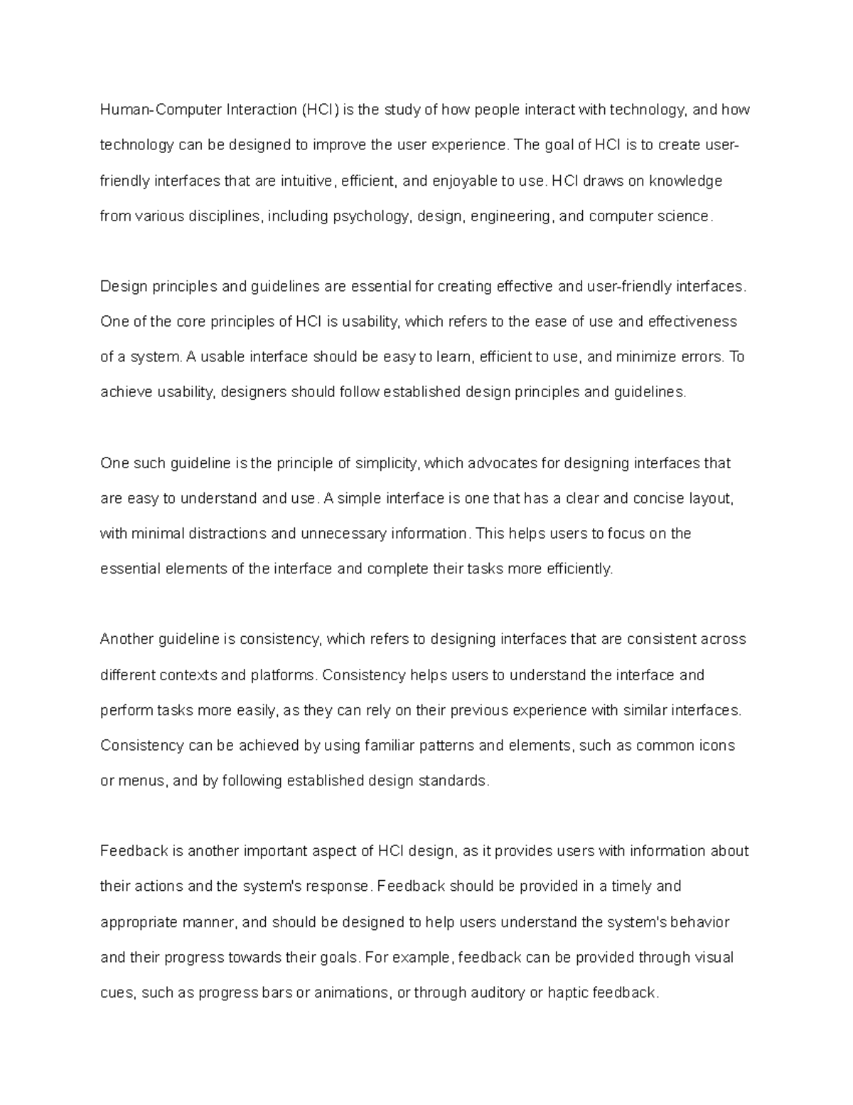 Human Computer Interaction Design Principles And Guidelines Human