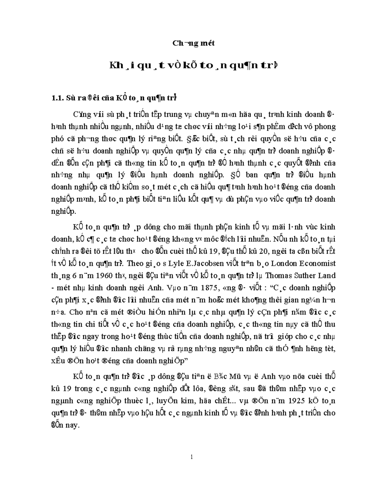 Bai giang KTQT -BUI THI HIEN (PDF) 2022 - 1 Ch¬ng mét K h ̧i qu ̧t v Ò kÕ t o ̧ n q u¶ n t rÞ Sù ...