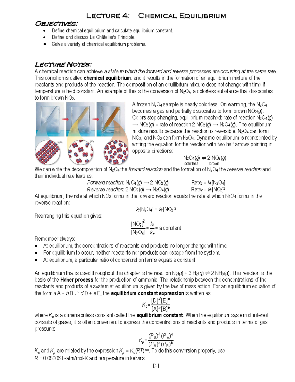 Lecture-4 - Basic knowledge about chemistry - [ 1 ] L L e e c c t t u u r r e e 4 4 : : C C h h ...