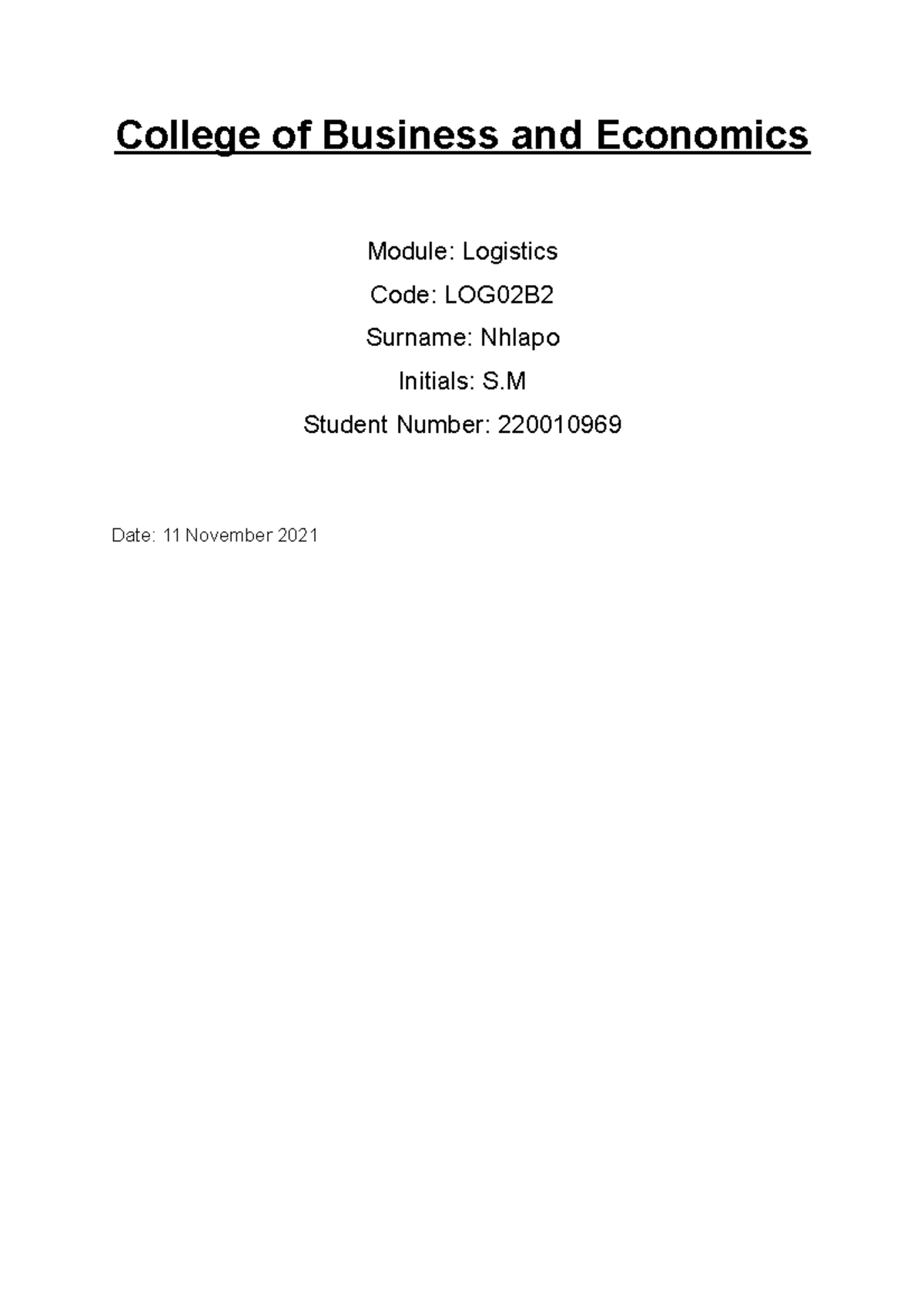 Logistics Exam Final Slides College Of Business And Economics