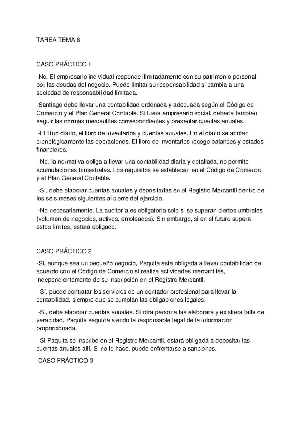 Tarea Derecho TEMA 6 - ejercicios de practica tema 6 - TAREA TEMA 6 CASO PRÁCTICO 1 No. El - Studocu