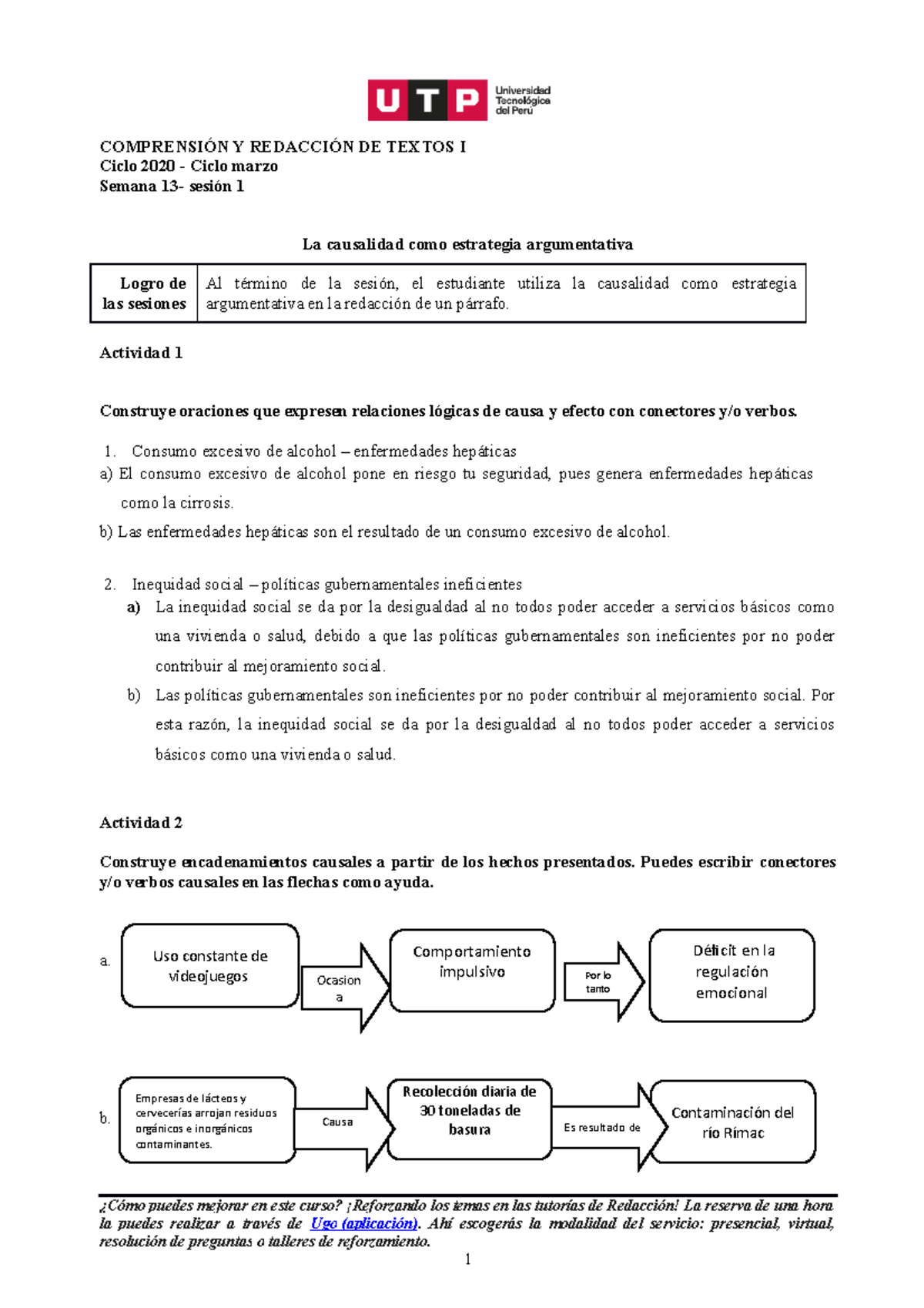 La causalidad como estrategia discursiva 2020-marzo - COMPRENSIÓN Y ...