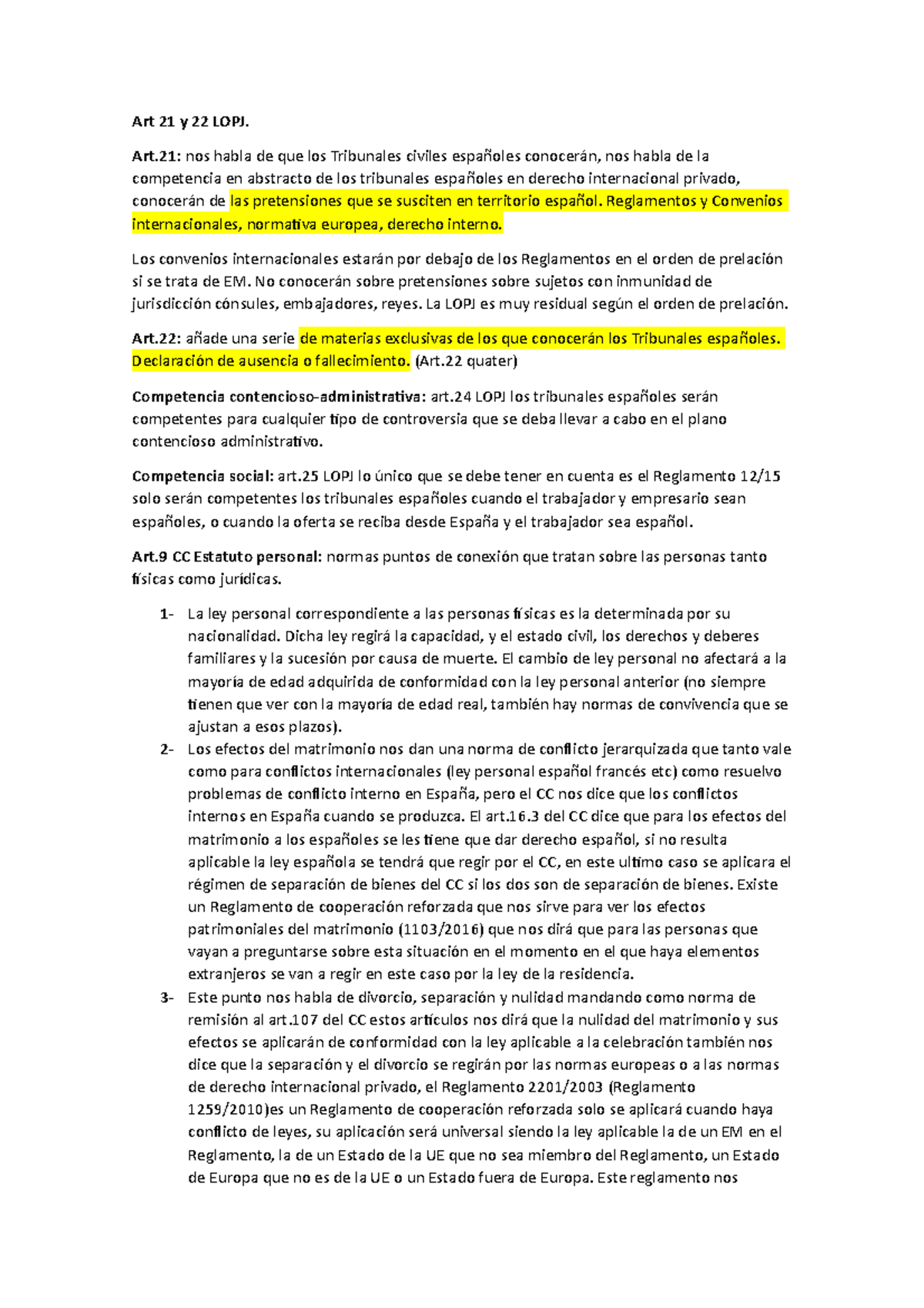 Art 21 y 22 LOPJ - Apuntes - Art 21 y 22 LOPJ. Art: nos habla de que ...