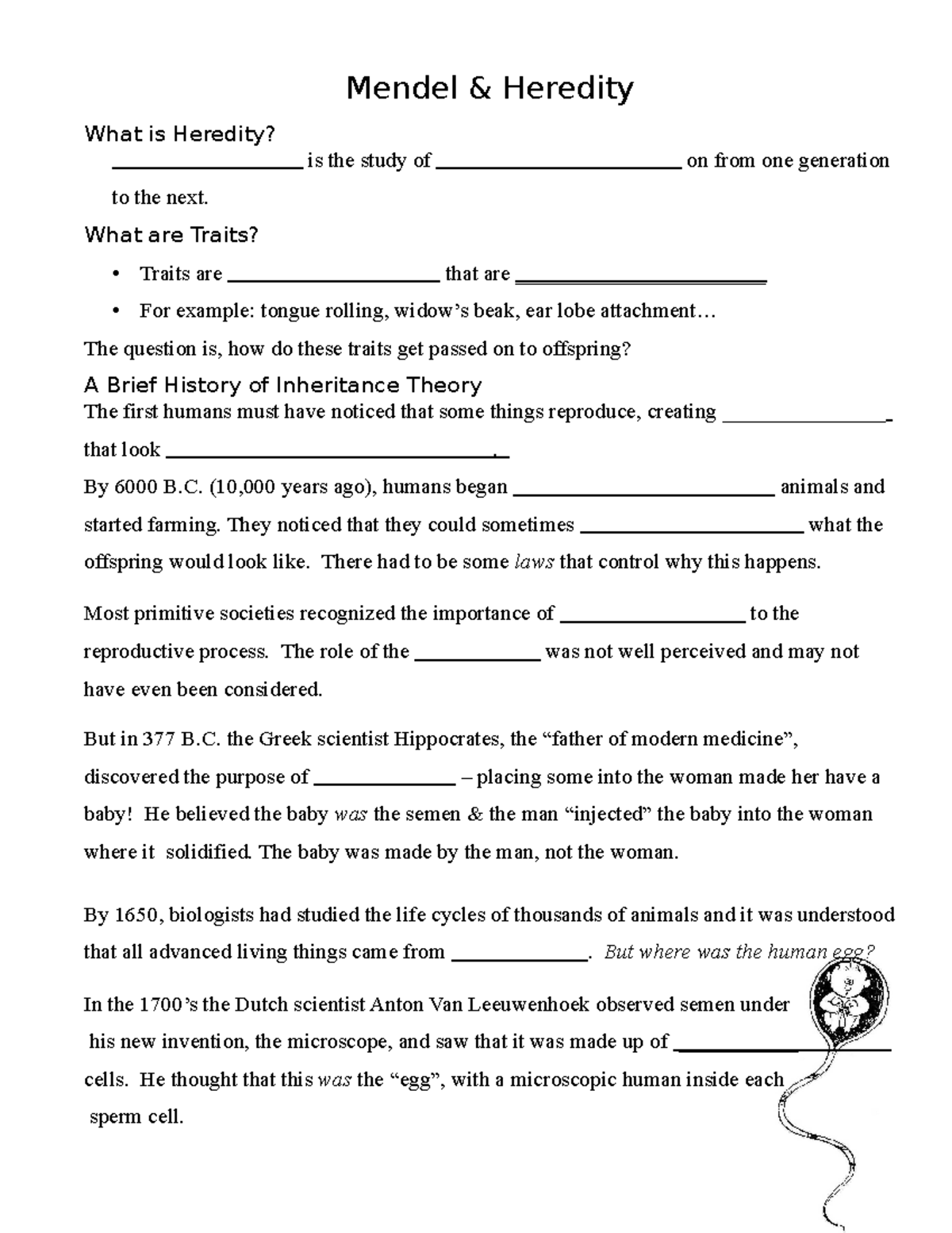 Mendel and Heredity notes - Mendel & Heredity What is Heredity? is the ...