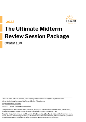 COMM 190 Midterm #1 Cheat Sheet - COMM 290 - COMM 190 Page COMM 190 Page - Studocu