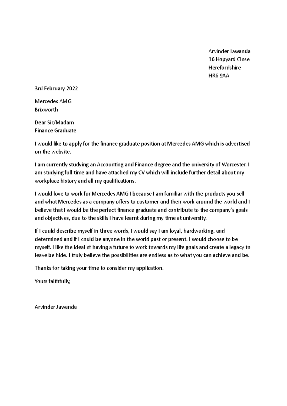 Cover letter, gophub - Arvinder Jawanda 16 Hopyard Close Herefordshire ...
