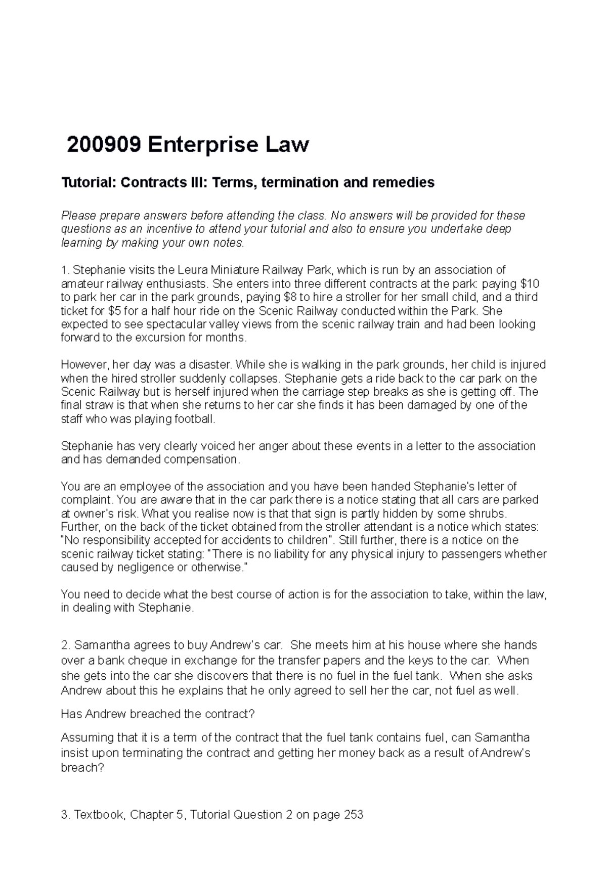Week 6 - Week 6 practice for study notes from enterprise law - 200909 ...