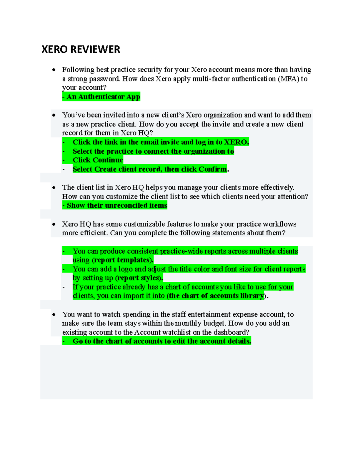 XERO Reviewer - XERO REVIEWER Following best practice security for your ...