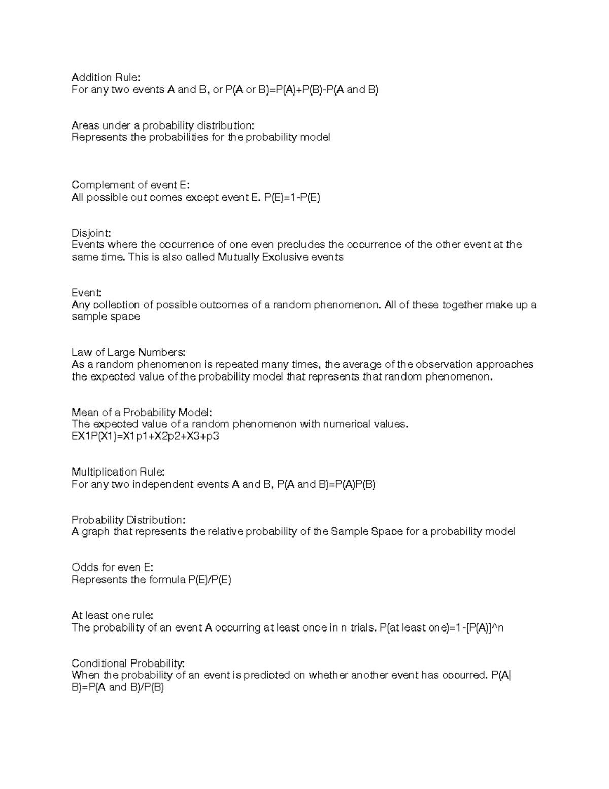 Math 1030 Exam 3 Review - Exam 3 Math 1030 Quantitative Learning Law of ...