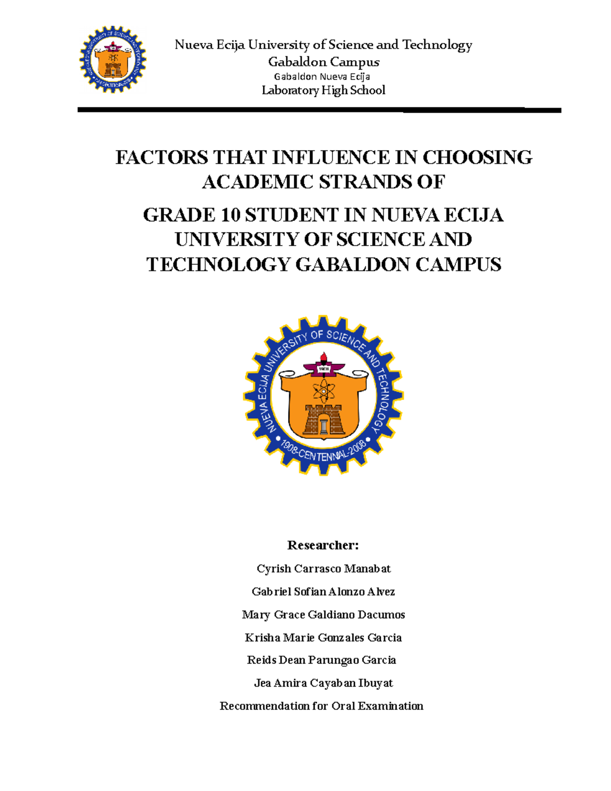 Factors-THAT- Influence-IN- Choosing- Academic- Track-OF- Grade-10 ...