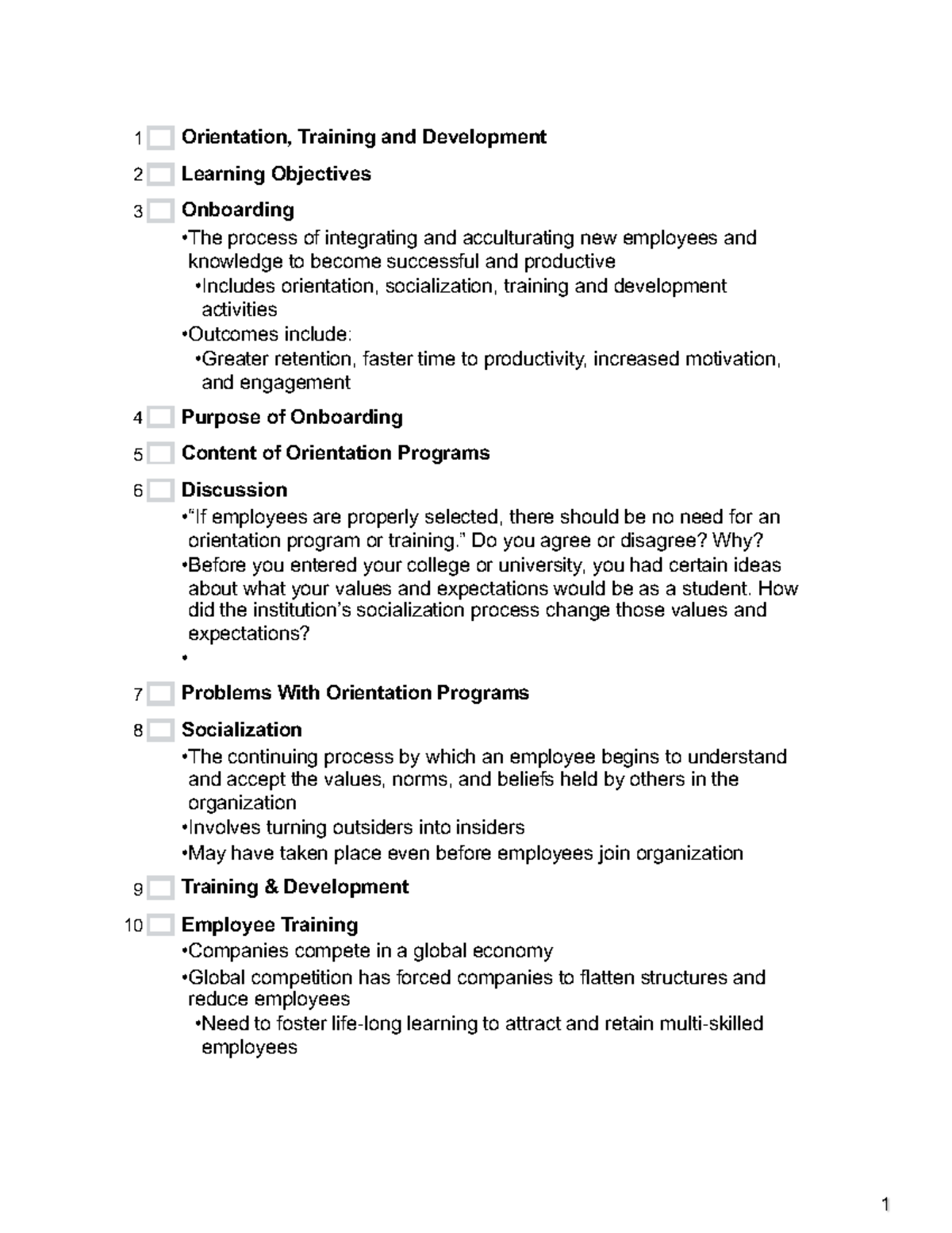 HRM-Training&Development - Orientation, Training and Development ...