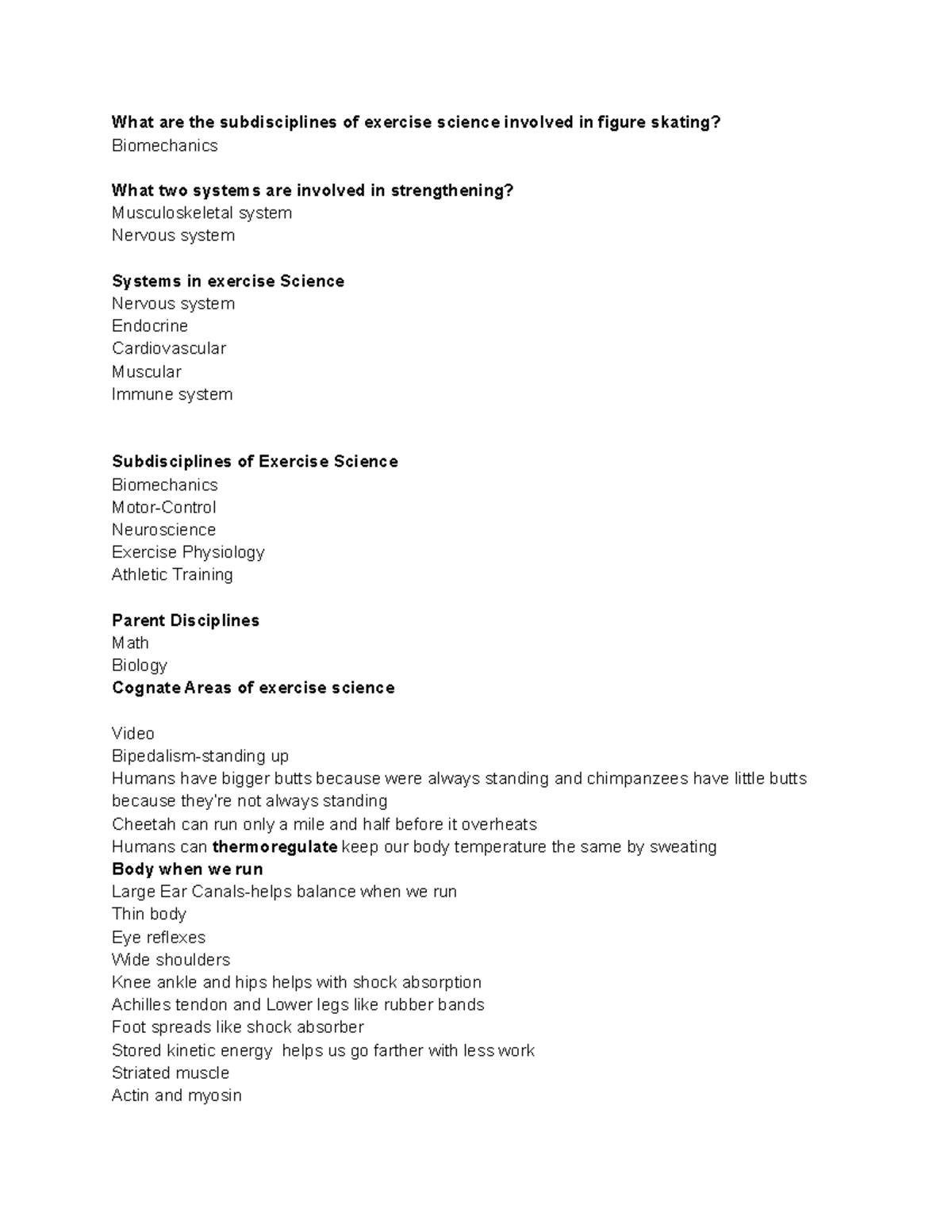Exercise Science - Notes - What are the subdisciplines of exercise ...