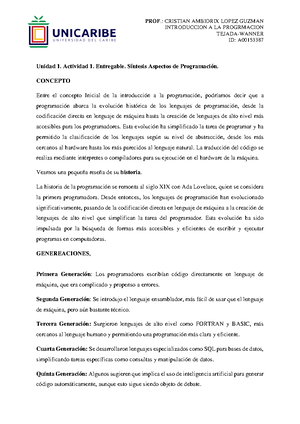 Unidad 3. Actividad 3. Entregable - Después de estudiar el recurso # 3 ...
