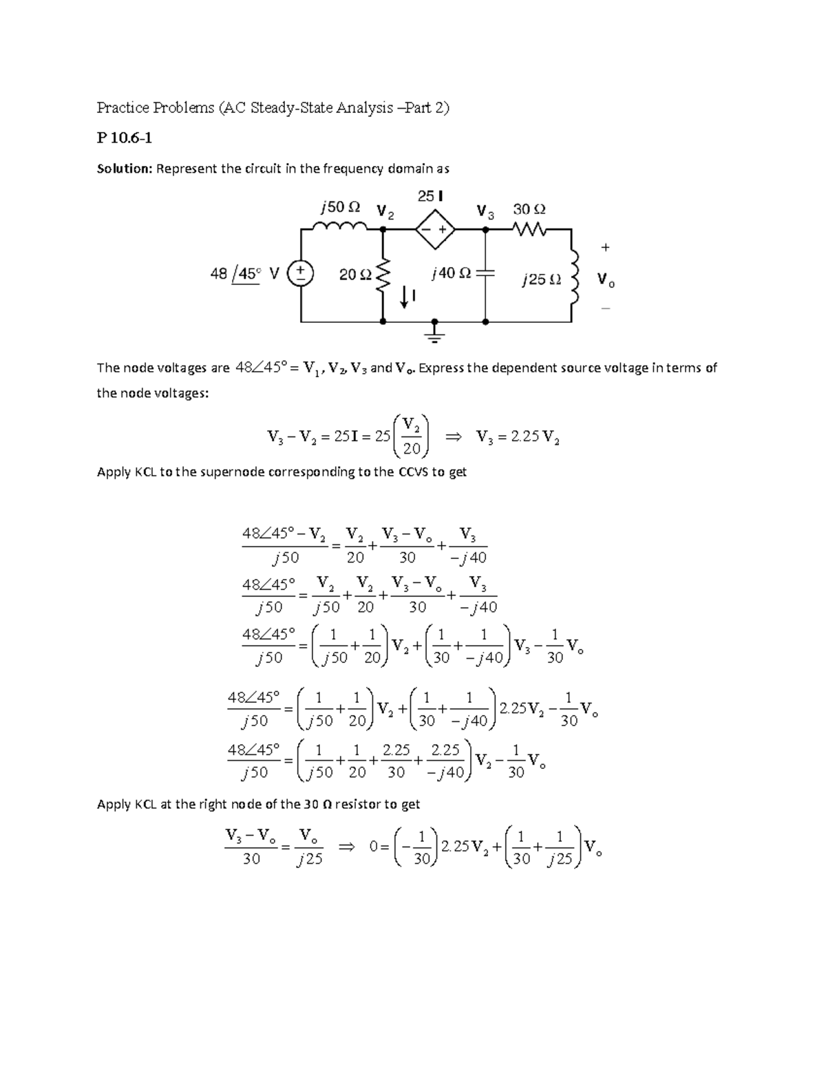 Practice Problems (AC Steady-State Analysis-Part 2) - political sociology - Studocu