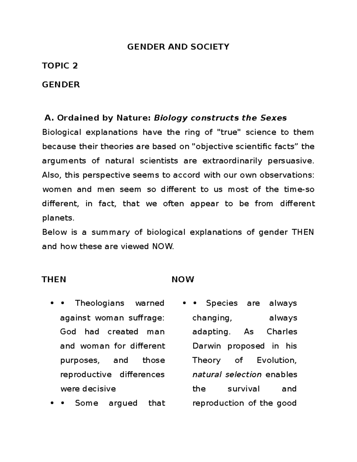 Gender AND Society Topic 2 - GENDER AND SOCIETY TOPIC 2 GENDER A ...