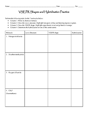 03.05 Molecular Structure - Molecular Structure Instructions: Fill in ...