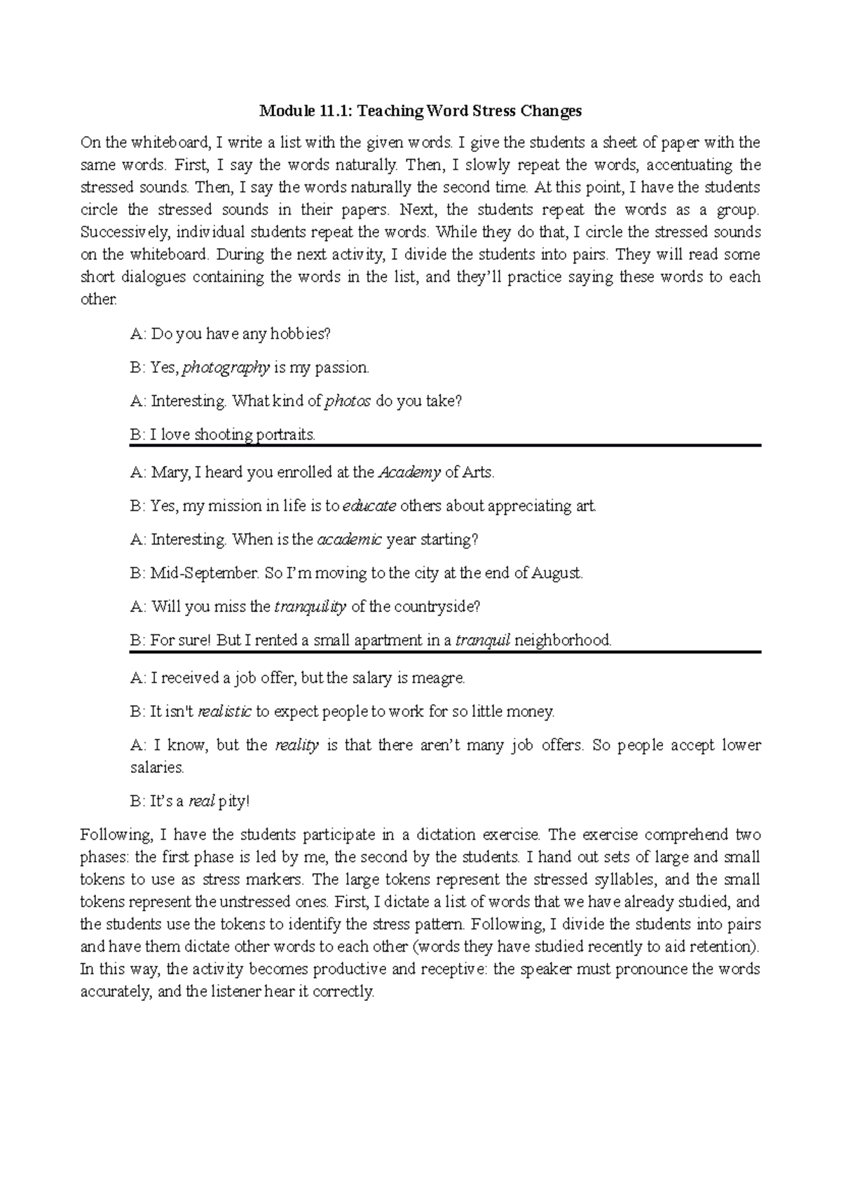 11.1 Teaching Word Stress Changes - Module 11: Teaching Word Stress ...