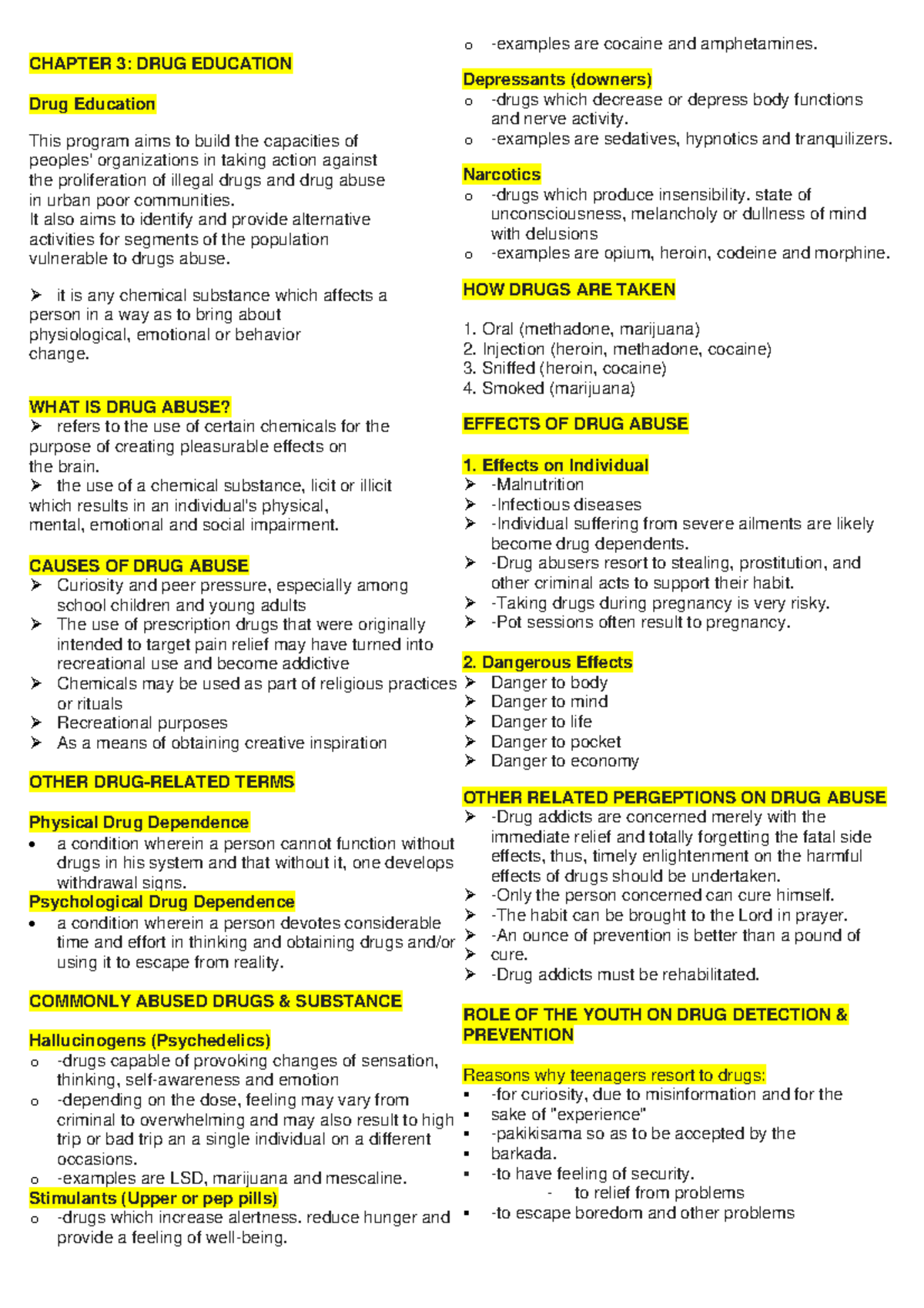 NSTP Chapter 3 DRUG Education Reviewer - National Service Training ...