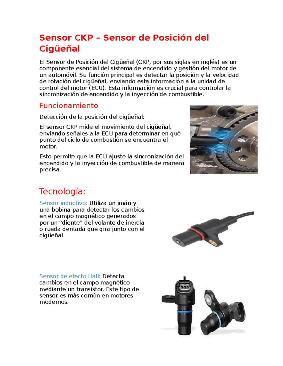 Ckp - Uwu - Sensor CKP – Sensor de Posición del Cigüeñal El Sensor de Posición del Cigüeñal (CKP ...