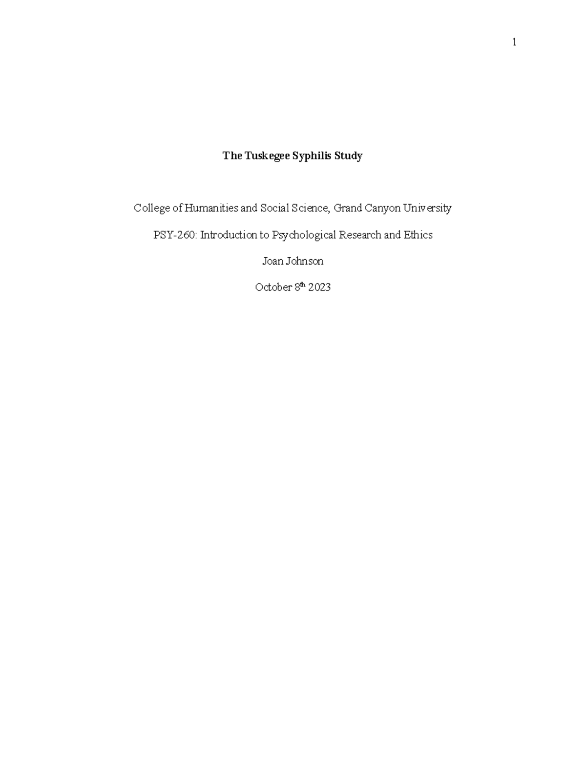 The Tuskegee Syphilis Study - The Tuskegee Syphilis Study College of ...