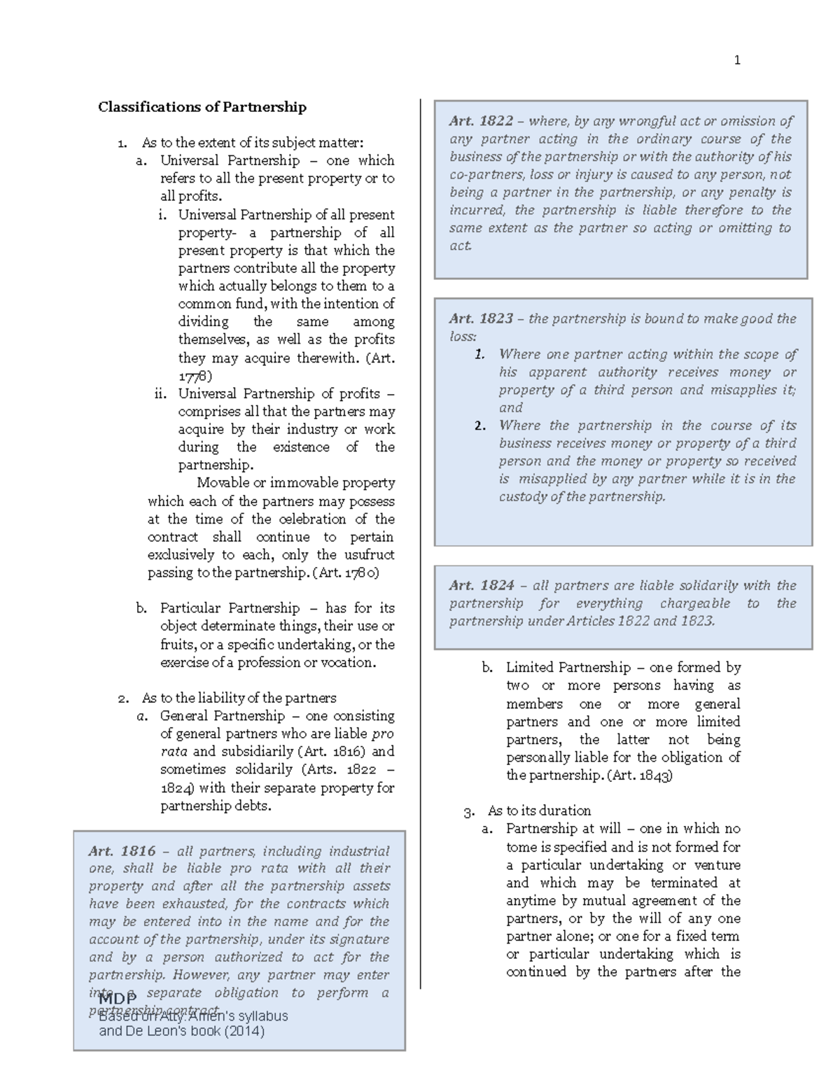 428717184 Classifications of Partnership - Classifications of ...