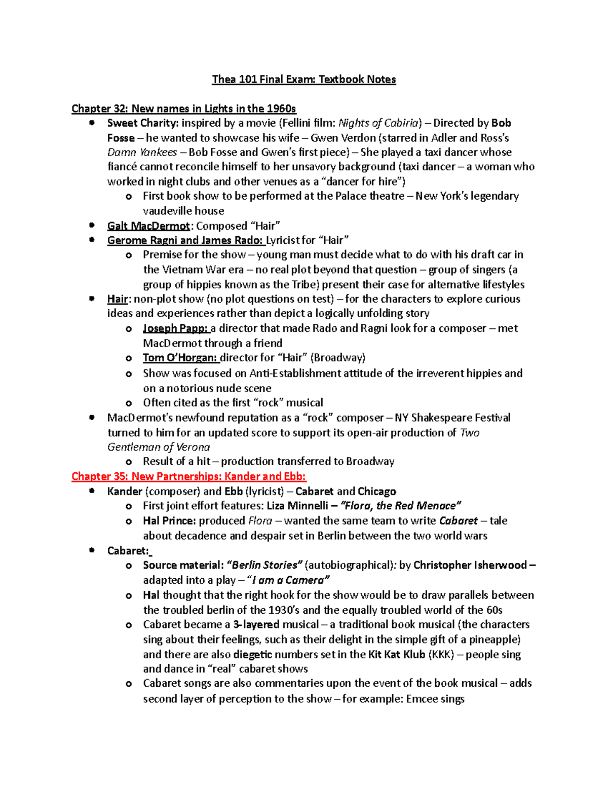Thea 101 Final Exam - Thea 101 Final Exam: Textbook Notes Chapter 32 ...