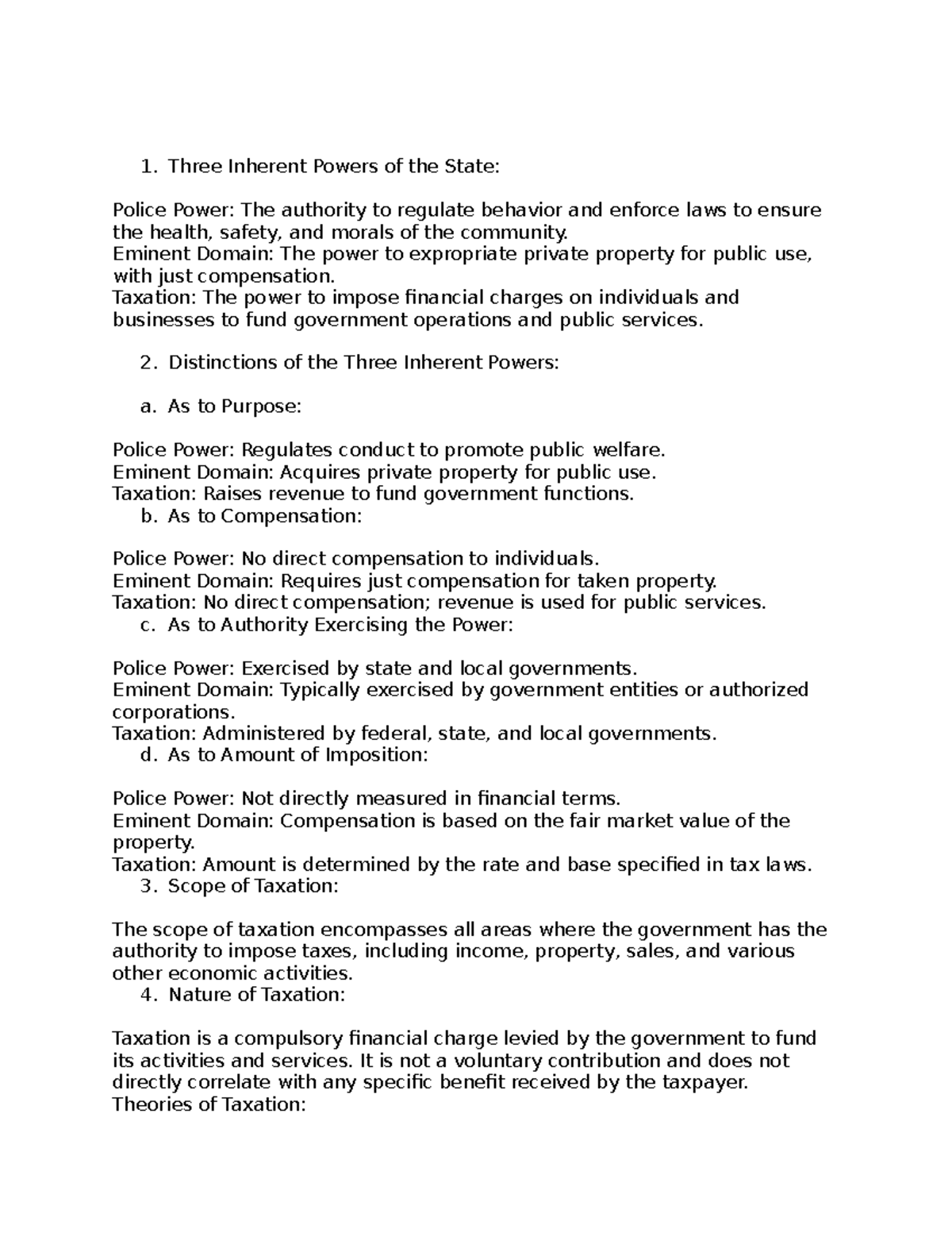 Tax-11-Assignment-082124 - Three Inherent Powers of the State: Police ...