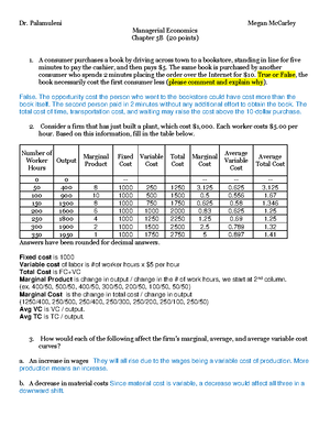 Econ 641 Problem Set - Dr. Palamuleni Managerial Economics Problem set 6: production and cost ...