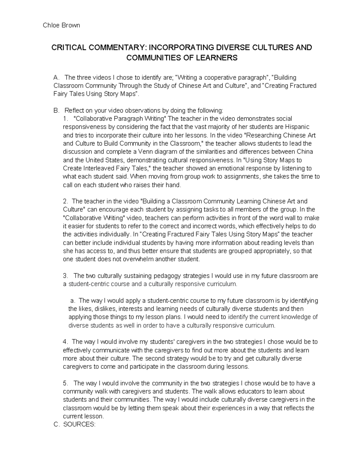 Critical Commentary Incorporating Diverse Cultures AND Communities OF ...