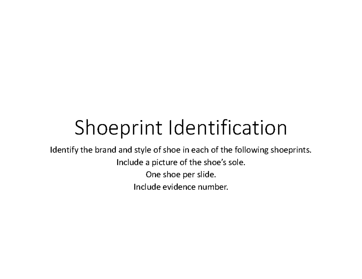 Shoeprint ID 2023 - Shoeprint Identification Identify the brand and ...