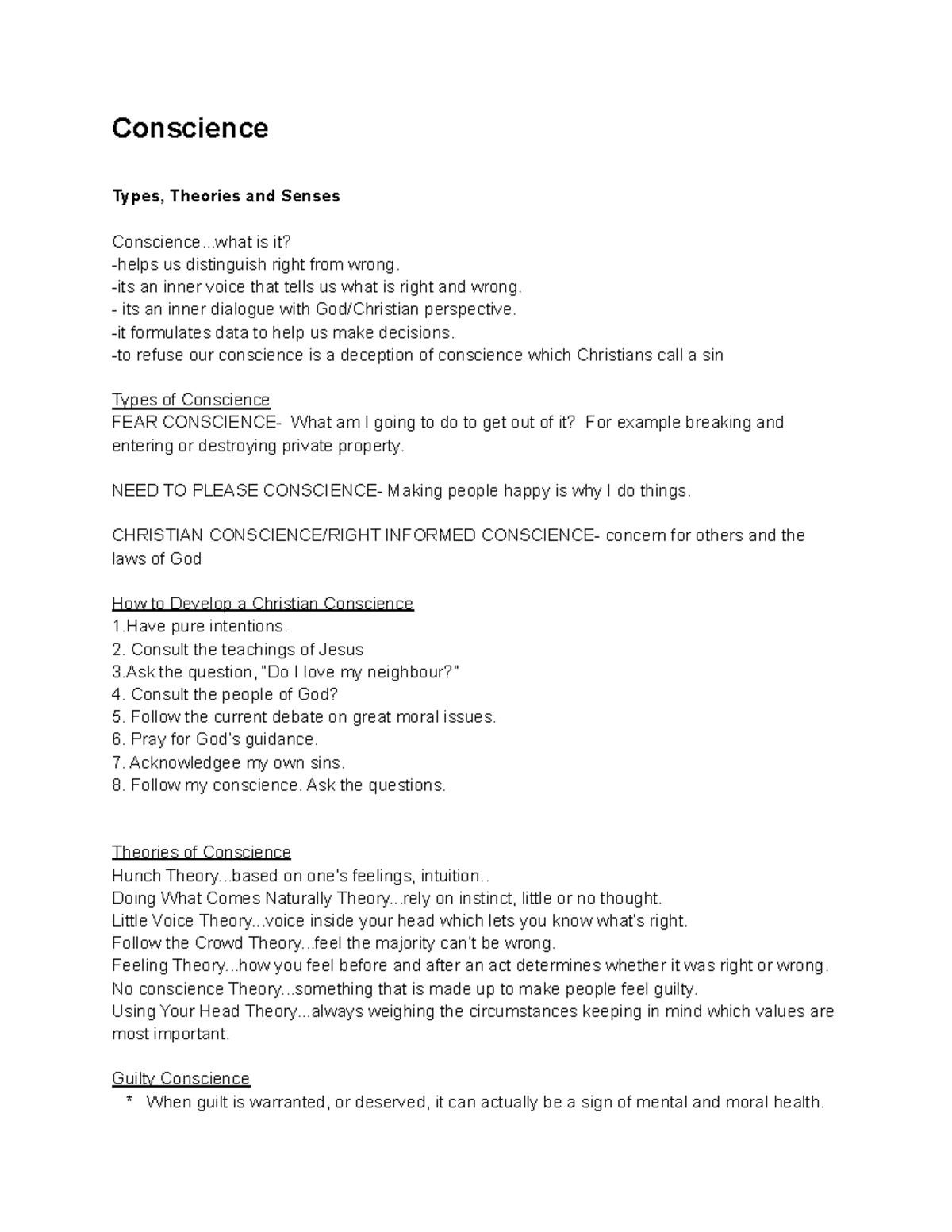 Psychological experience withing the subjective reality - Conscience ...