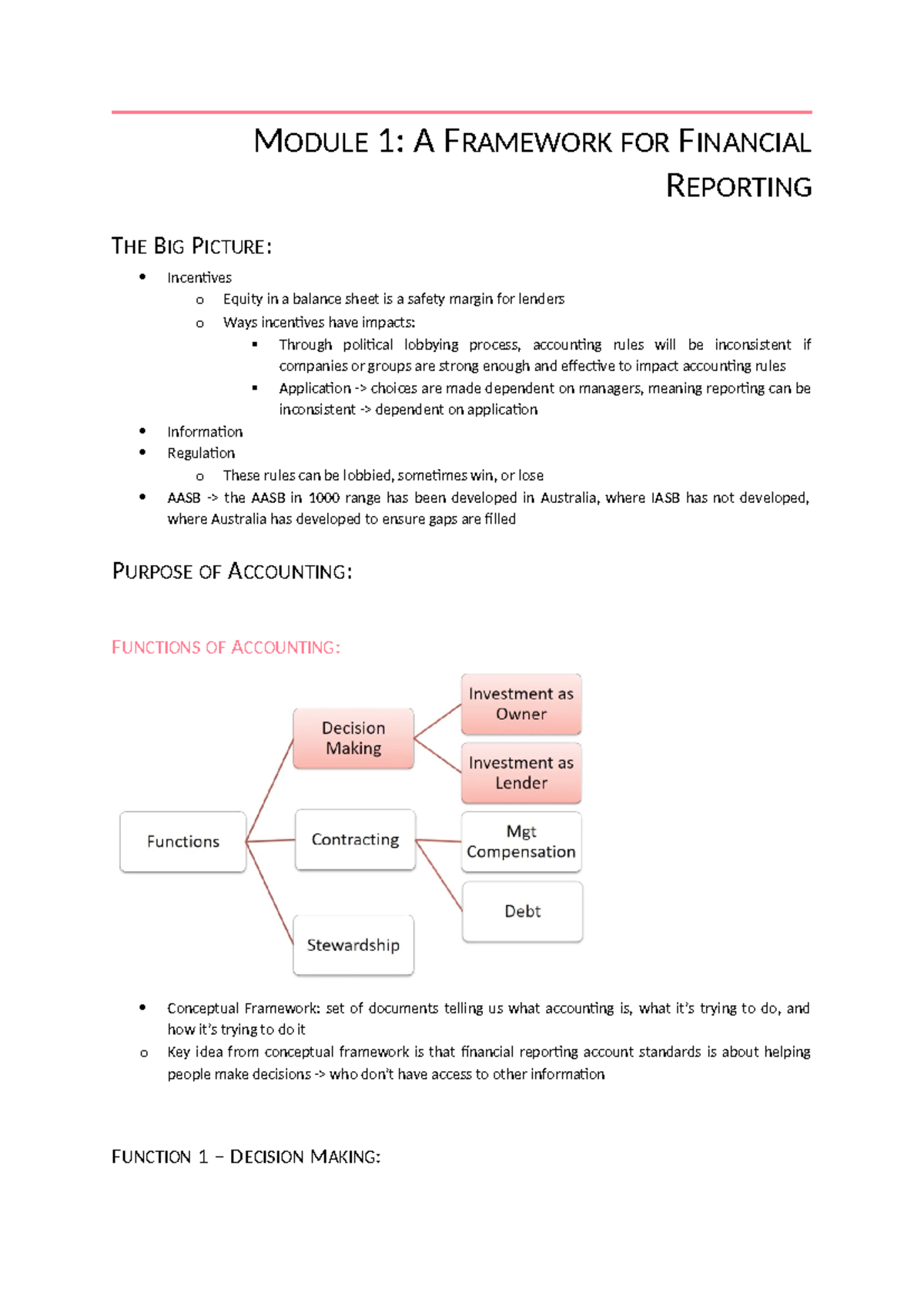 Module 01 - A Framework for Financial Reporting - MODULE 1: A FRAMEWORK ...