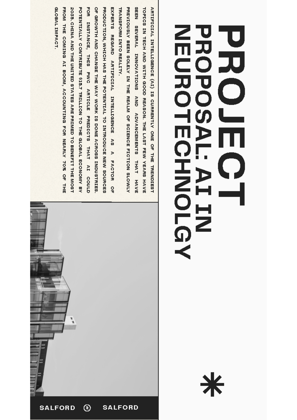 AI Project Proposal - ####### S A L F O R D S A L F O R D P R O J E C T P R O P O S A L : A I I ...