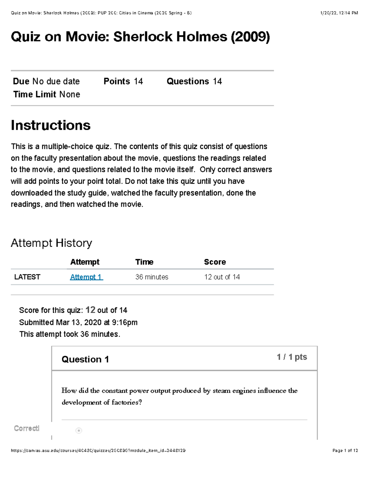 Quiz on Movie: Sherlock Holmes (2009 ): PUP 200: Cities in Cinema (2020 ...