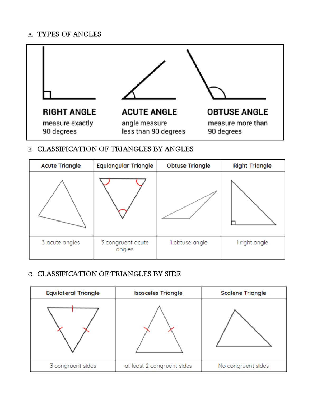 Types OF Angles - Civil Engineering - A. TYPES OF ANGLES B ...