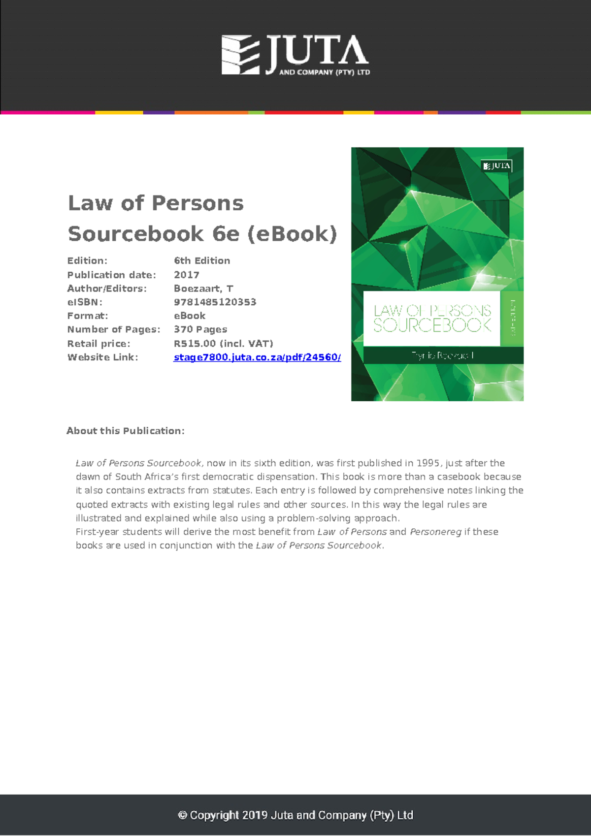 Law of persons course book - Law of Persons Sourcebook 6e (eBook ...