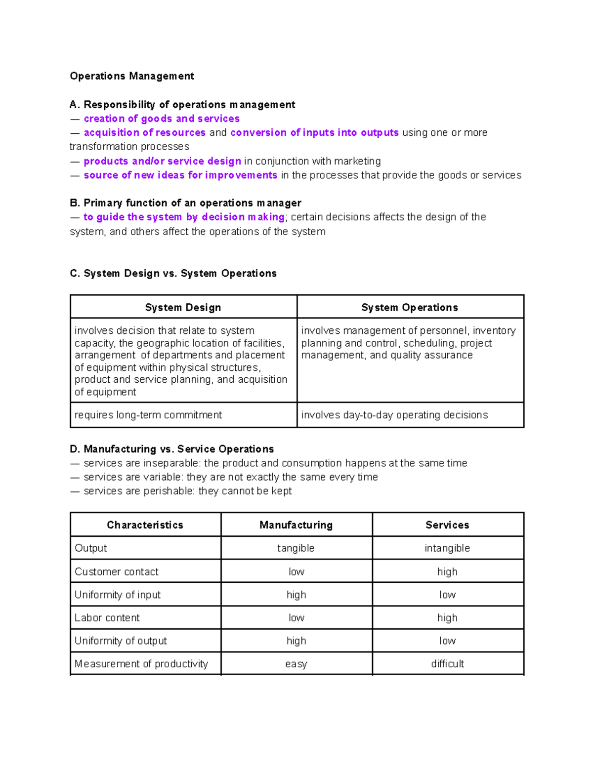 [Notes] Introduction to Operations Management - Operations Management A ...