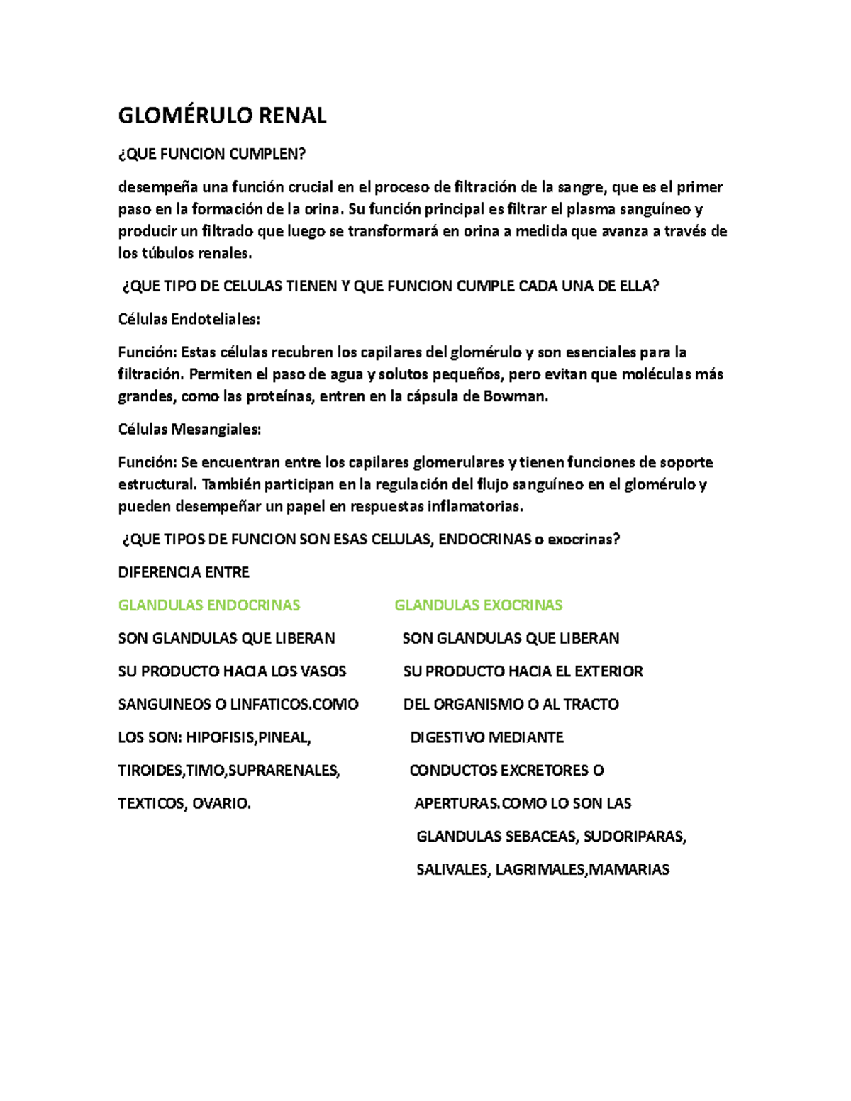 Glomérulo Renal - GLOMÉRULO RENAL ¿QUE FUNCION CUMPLEN? desempeña una ...