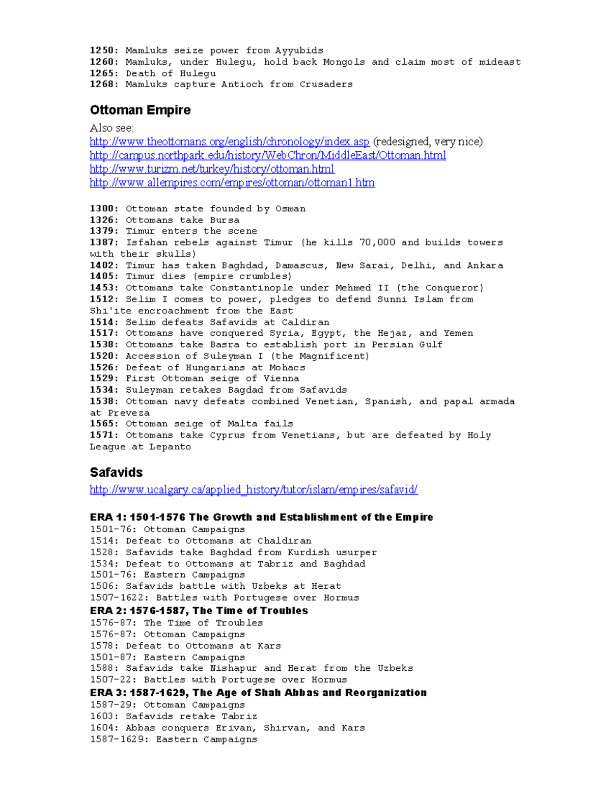 Mideast timeline ottoman-present - 1250: Mamluks seize power from ...