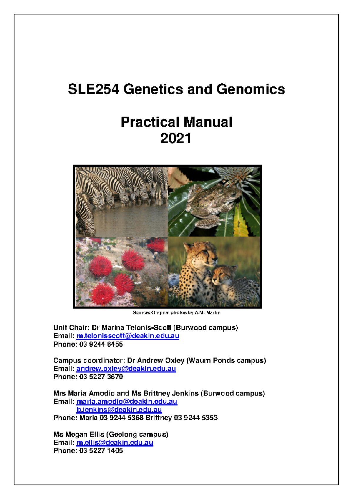 SLE254 Lab manual 2021 practicals - SLE254 Genetics and Genomics ...