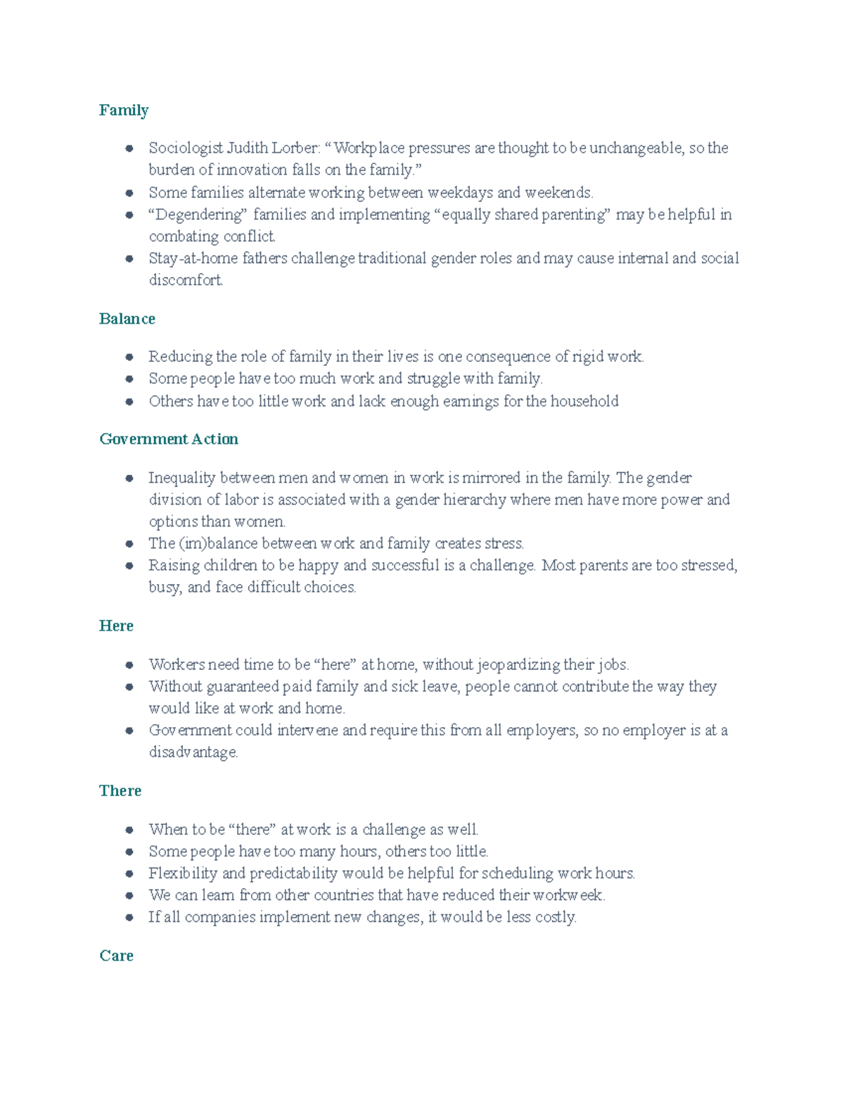 11 SOC Review Questions - Family Sociologist Judith Lorber: “Workplace ...