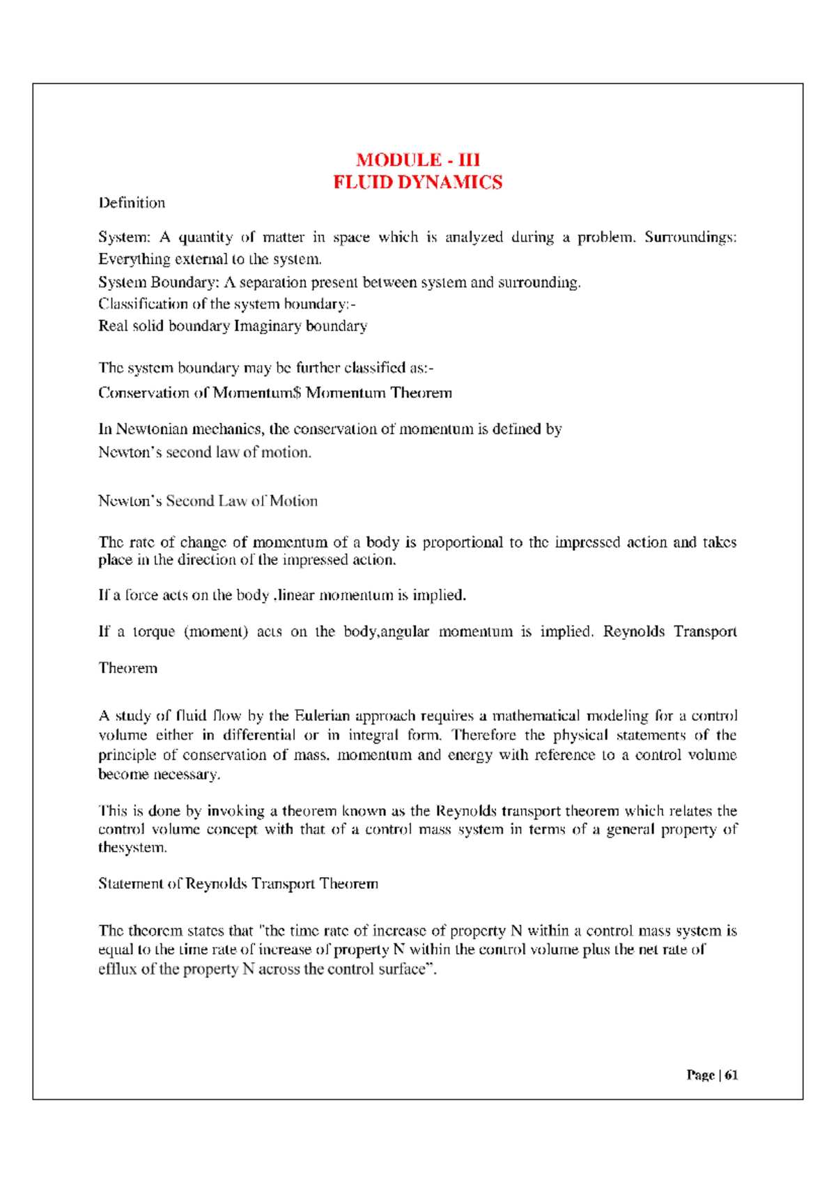 Fluid Dynamics - Fluid Mechanics - Studocu
