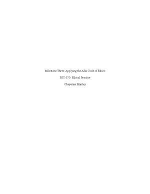 PSY 491 Module Two Video Reflection - Cheyenne Manley PSY 491 – Module ...