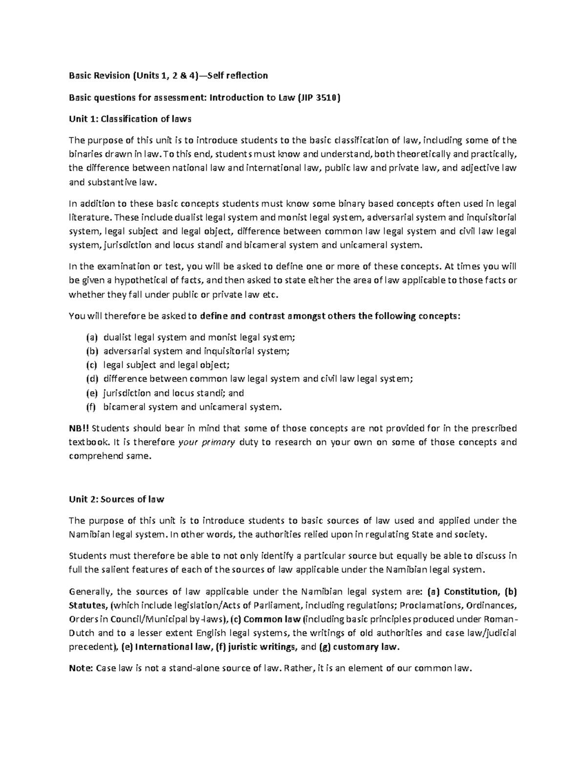 Revision Note Units 1, 2, 4 - Basic Revision (Units 1, 2 & 4)—Self ...