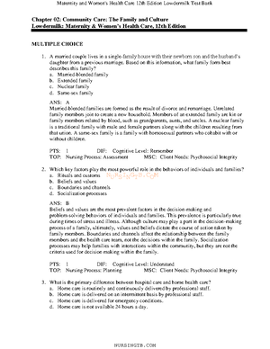 09 - Notes - NURSINGTB Chapter 09: Infertility Lowdermilk: Maternity ...