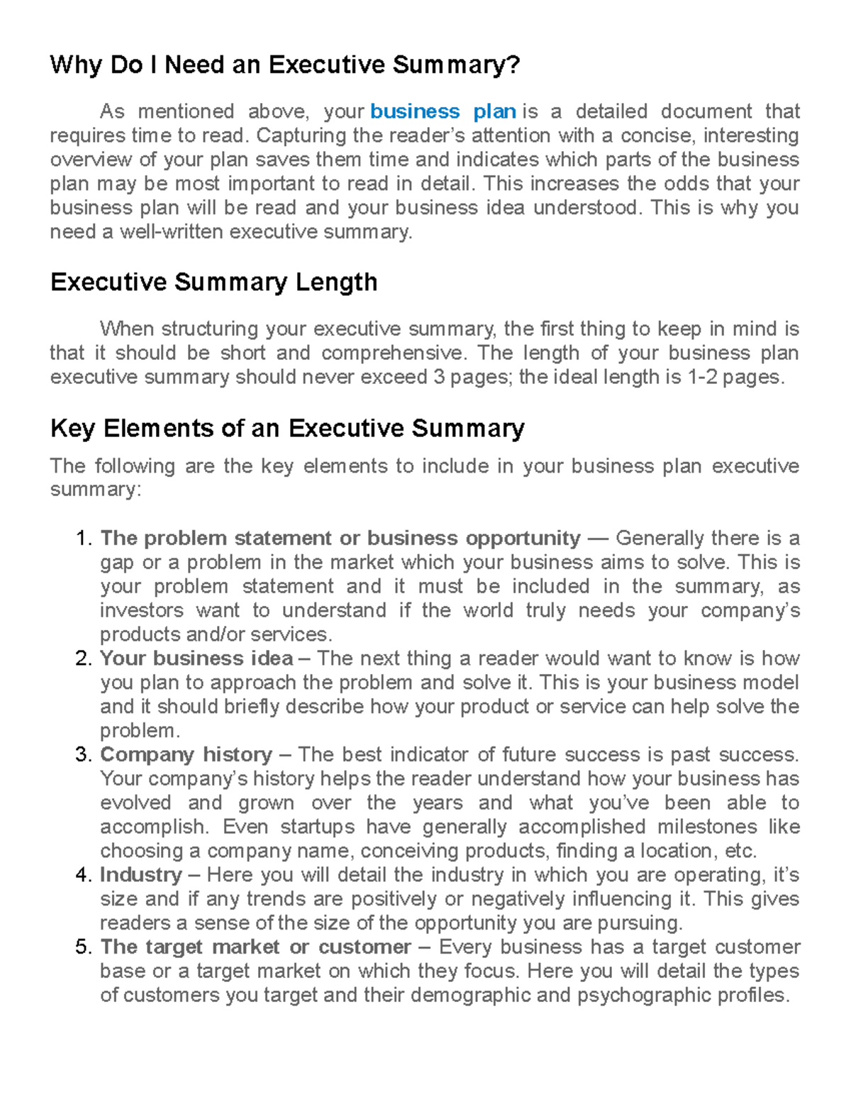 Why Do I Need an Executive Summary - Capturing the reader’s attention ...